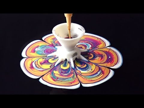 Fiona Art - Acrylic pour painting with FLOWER FUNNEL ~ Fluid art ...