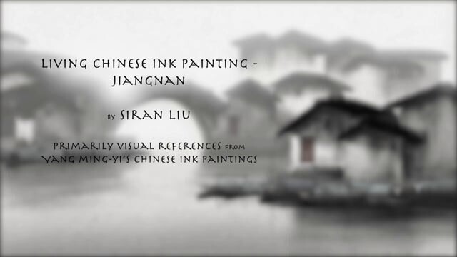ArtStation - 3D Ink Painting - Jiangnan
