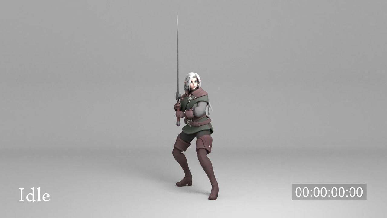 ArtStation - Elf Game Animations (Azri Rig)