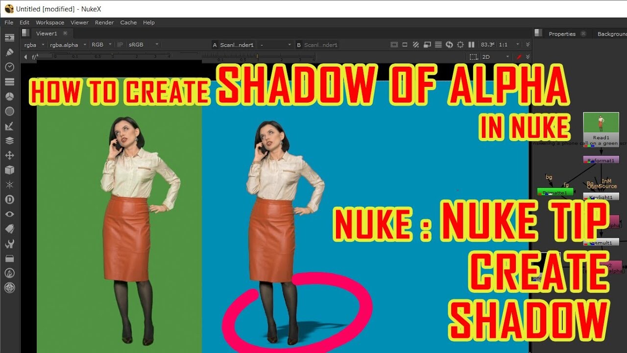 ArtStation - how to create shadow in nuke - greenscreen