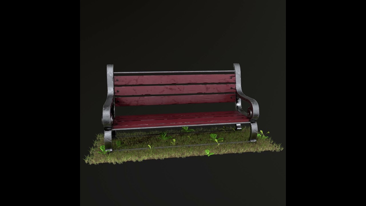 ArtStation - Stylized bench