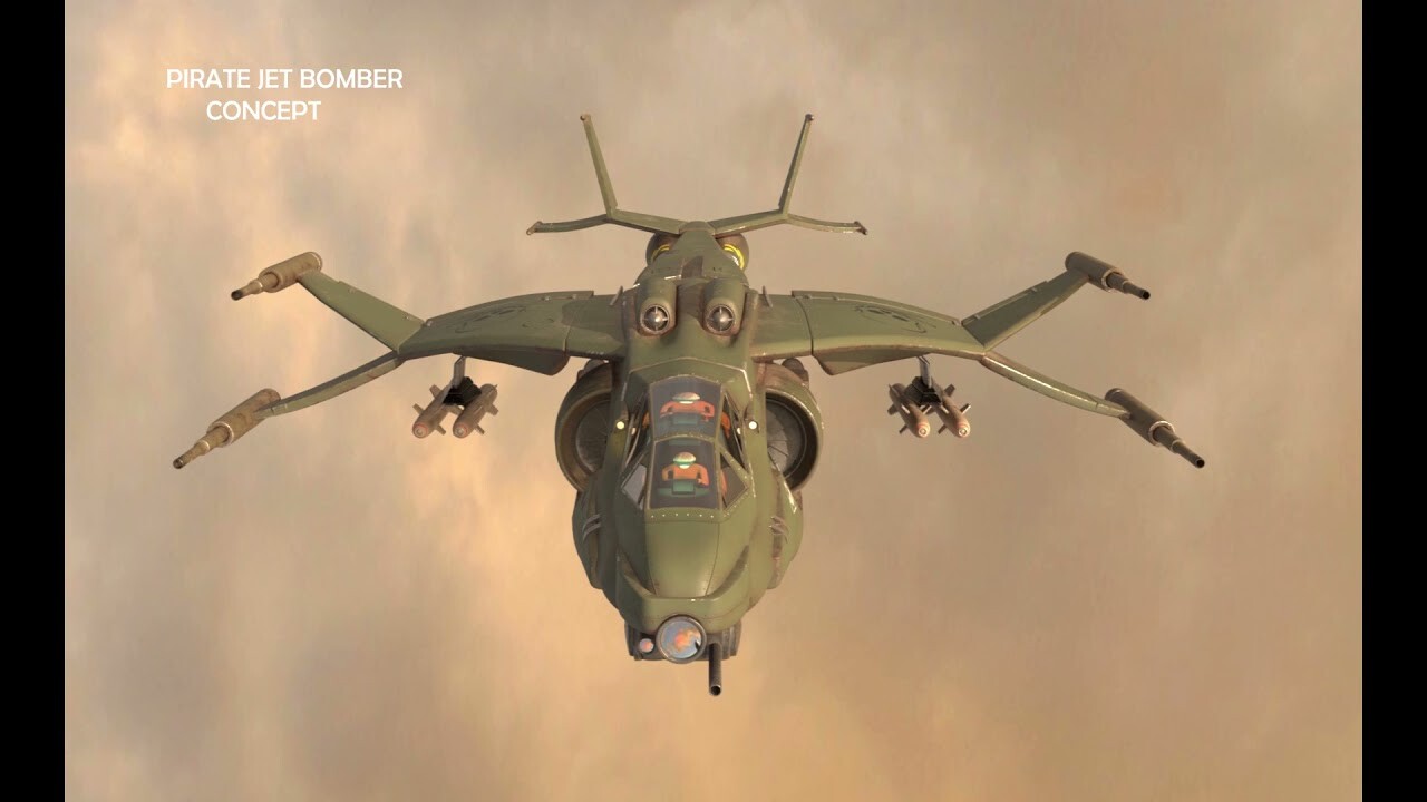 ArtStation - Pirate Jet bomber concept
