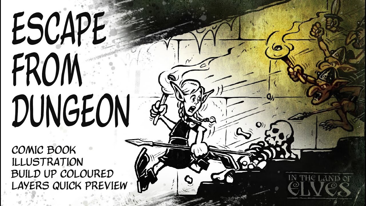ArtStation - Escape From Dungeon - ILLUSTRATION PREVIEW VIDEO