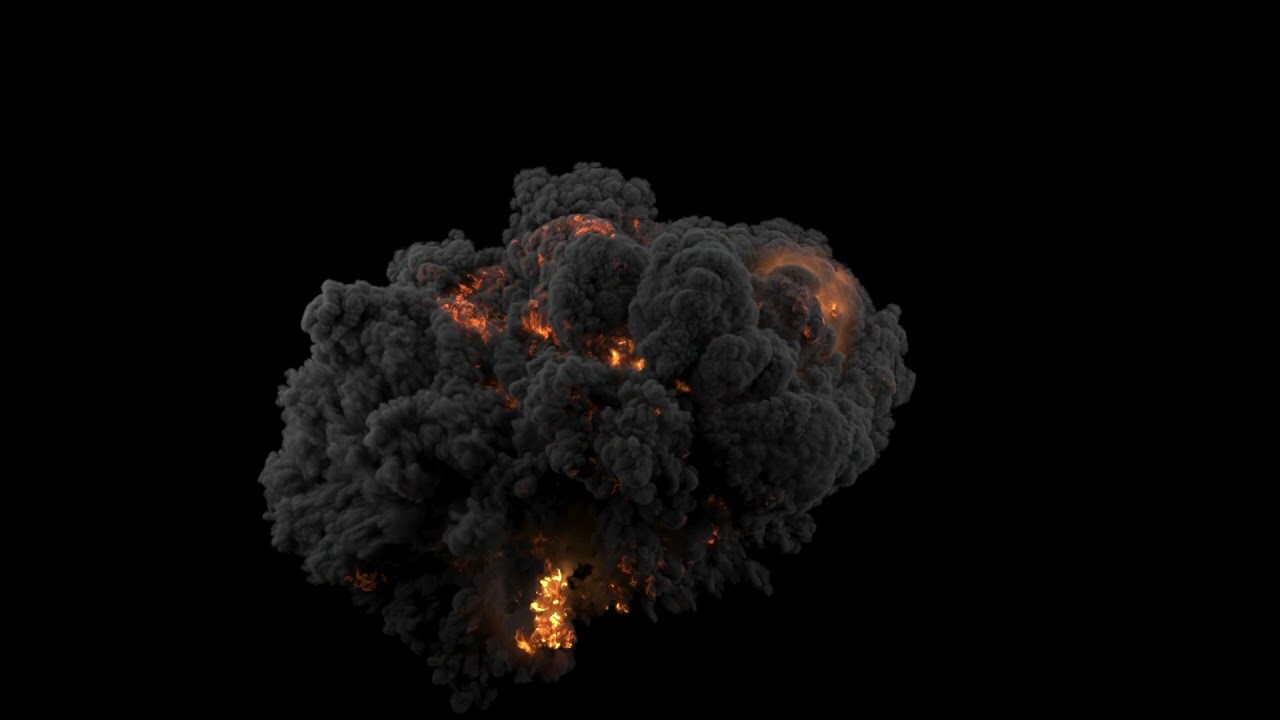 ArtStation - 3ds Max - Phoenix FD: Gasoline Explosion, Front and Top View