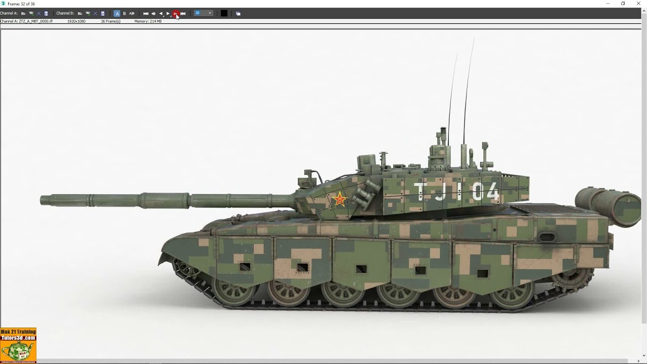 ArtStation - China's Tank Type ZTZ 99A Vray 3D model 3ds max