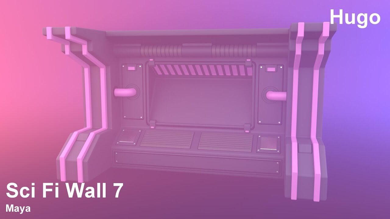 ArtStation - [Maya] Sci Fi Wall 7