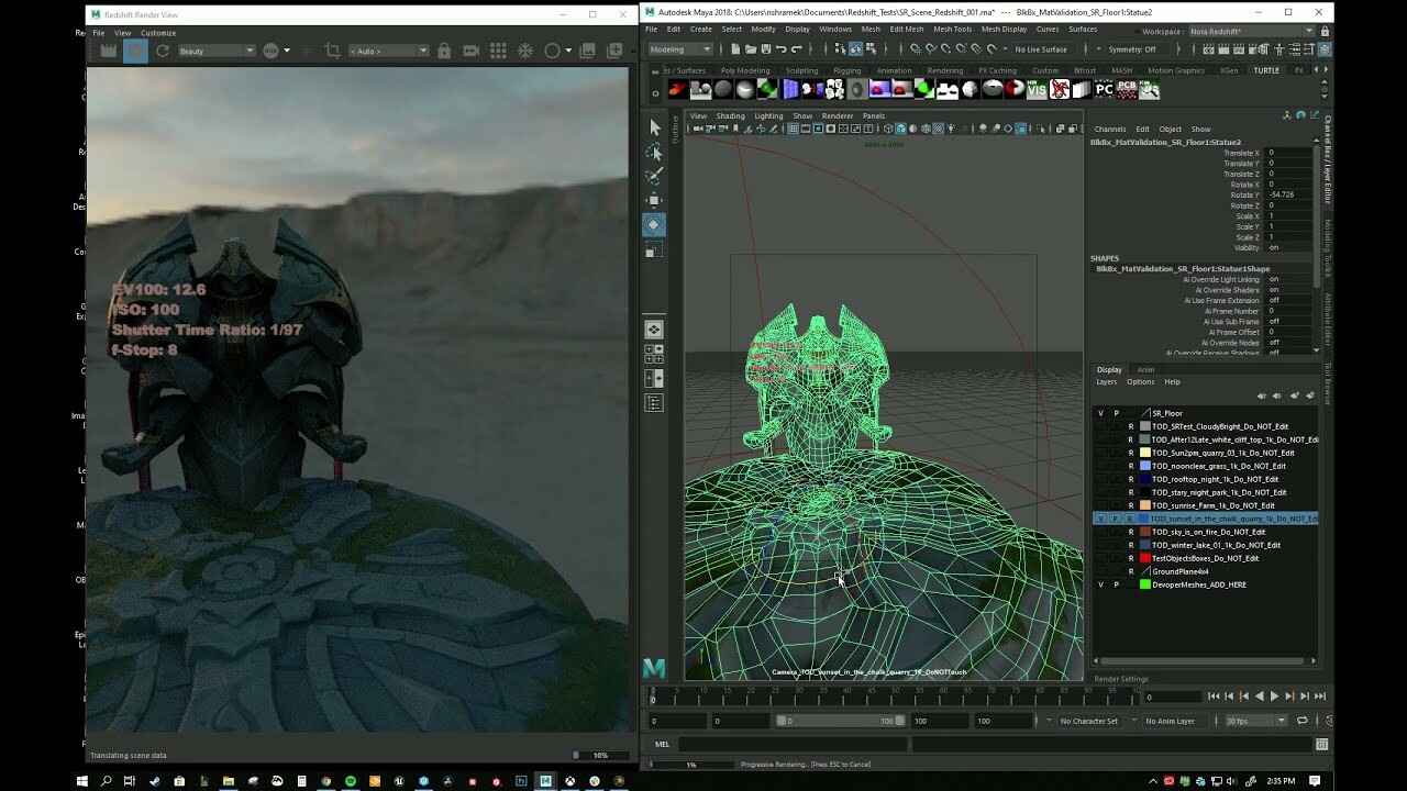 ArtStation - Maya/Redshift PBR art Validation Scene R&D Explorations ...