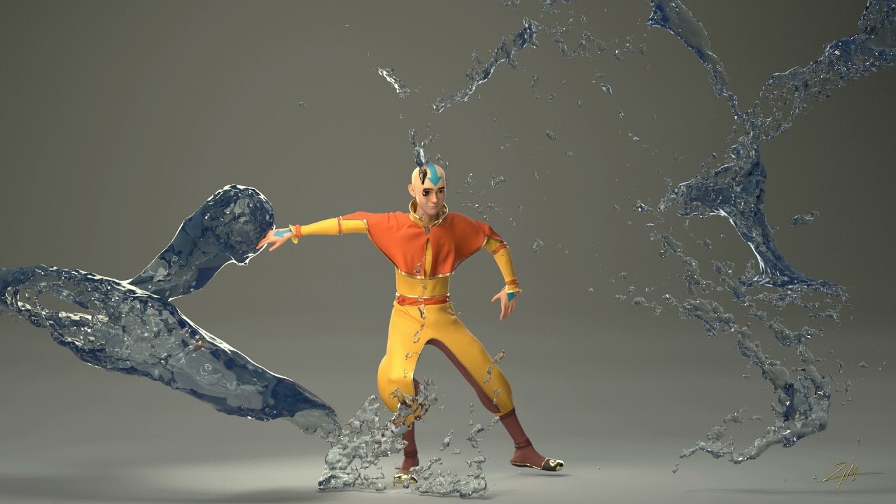 ArtStation - Avatar Aang (Waterbending: Korra Style)