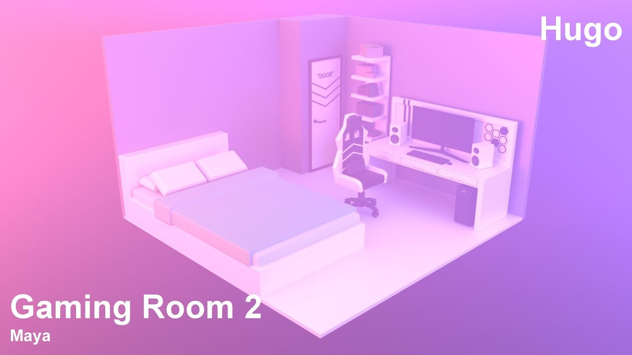 ArtStation - [Maya] Gaming Room 2