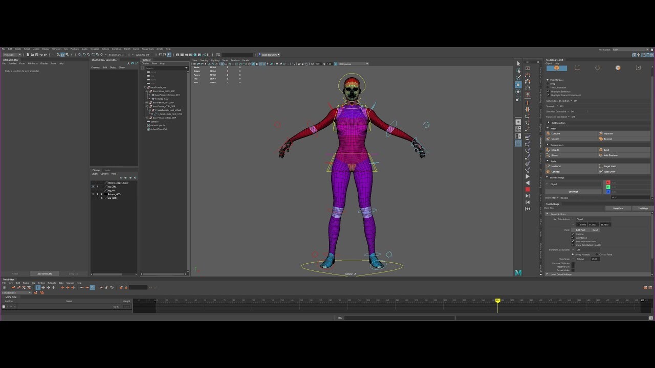 ArtStation - Maya IK/FK Ribbon Biped Rigging and Retopology