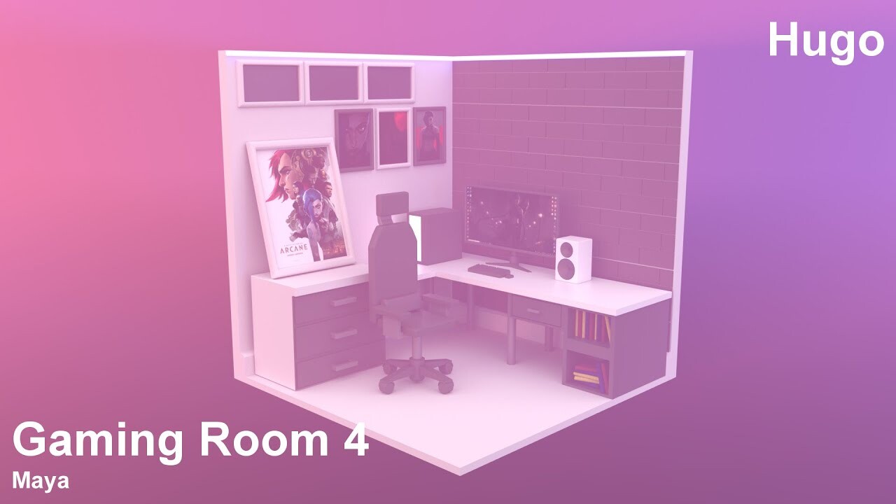 ArtStation - [Maya] Gaming Room 4