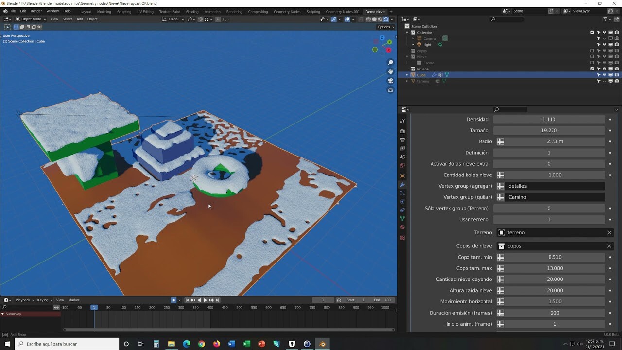 ArtStation - Snow in Blender - geometry nodes demo