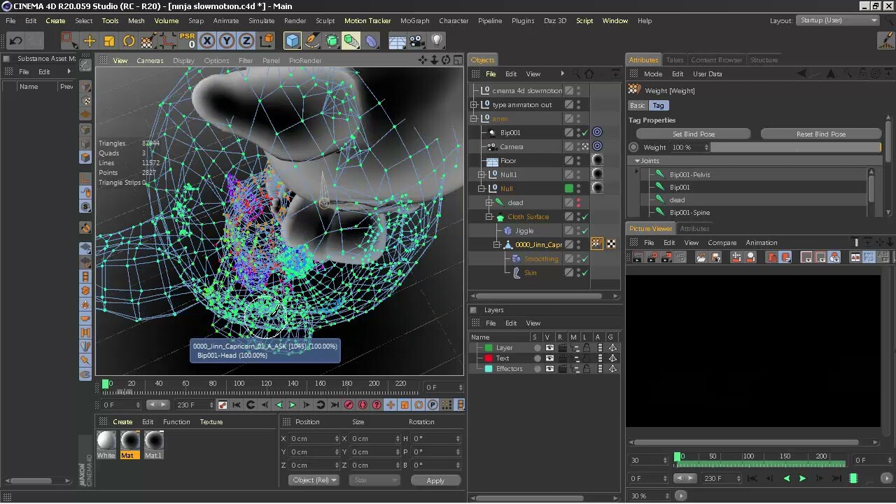 ArtStation - CINEMA 4D CHRACTER SLOWMOTION ANIMATION TECHNICAL WORK