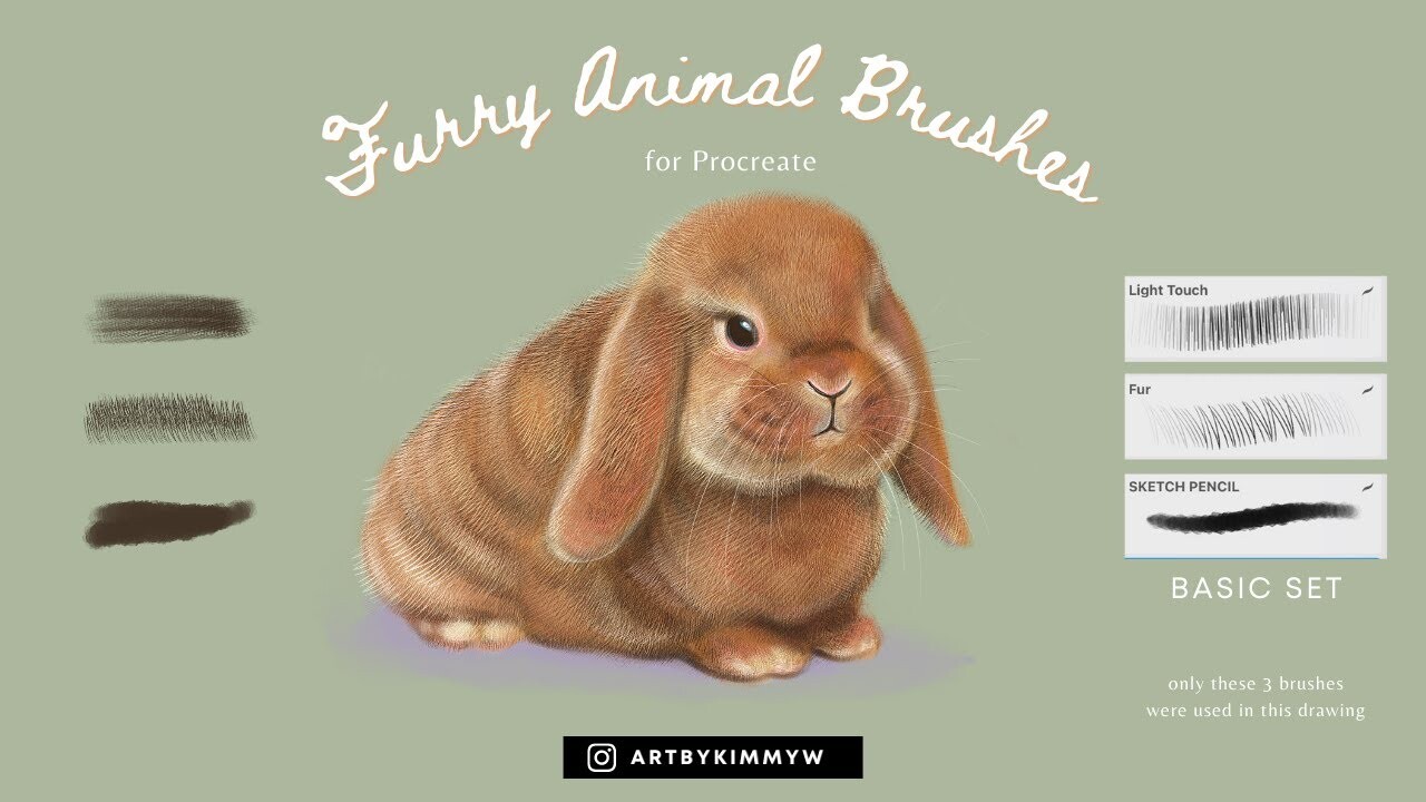 ArtStation - Cute bunny • procreate furry animal brushes