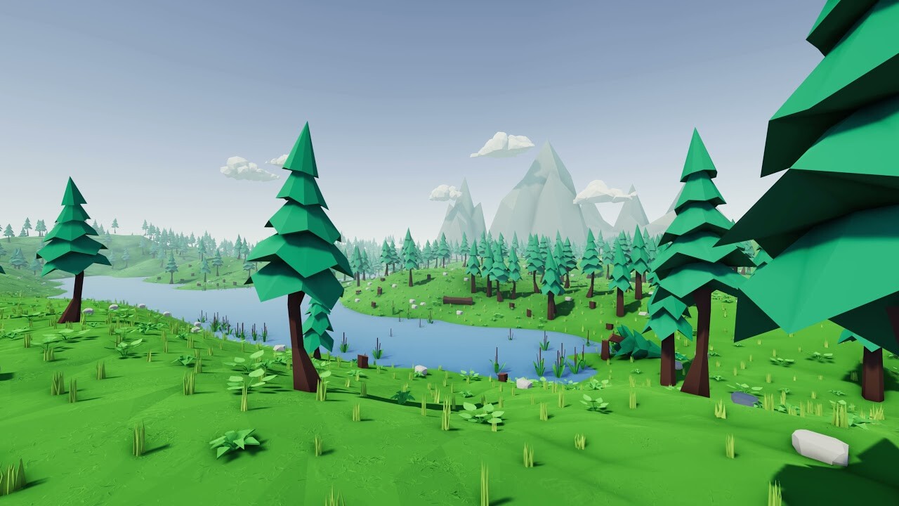 ArtStation - Poly_Low: Low Poly Trees Pack