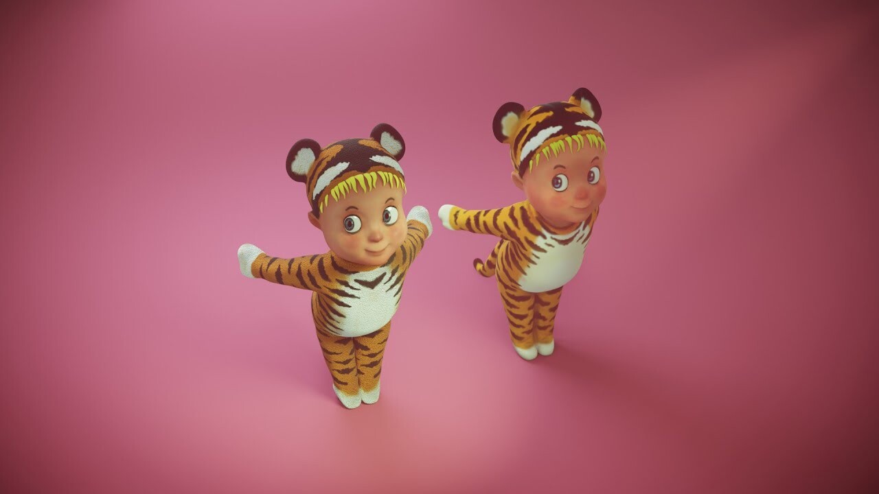 ArtStation - Blender 3D Characters - Tigress