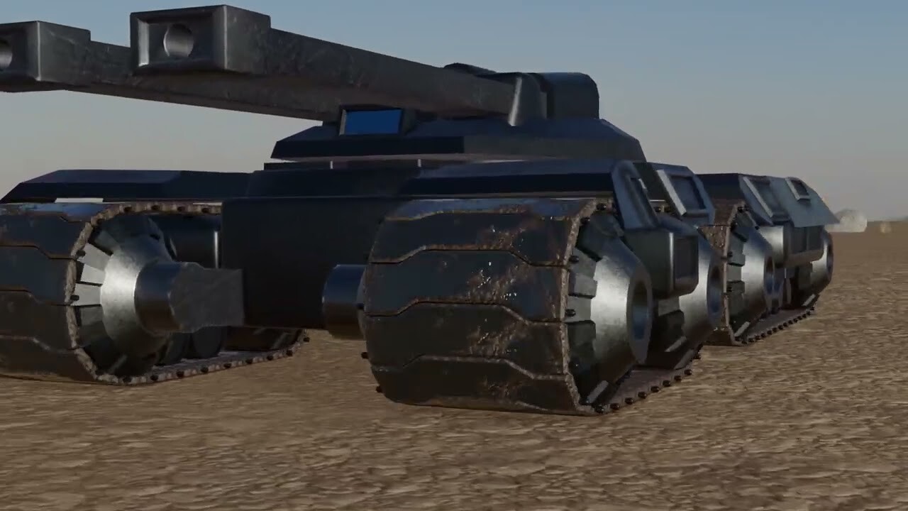 ArtStation - Video of futuristic double barrel tank model
