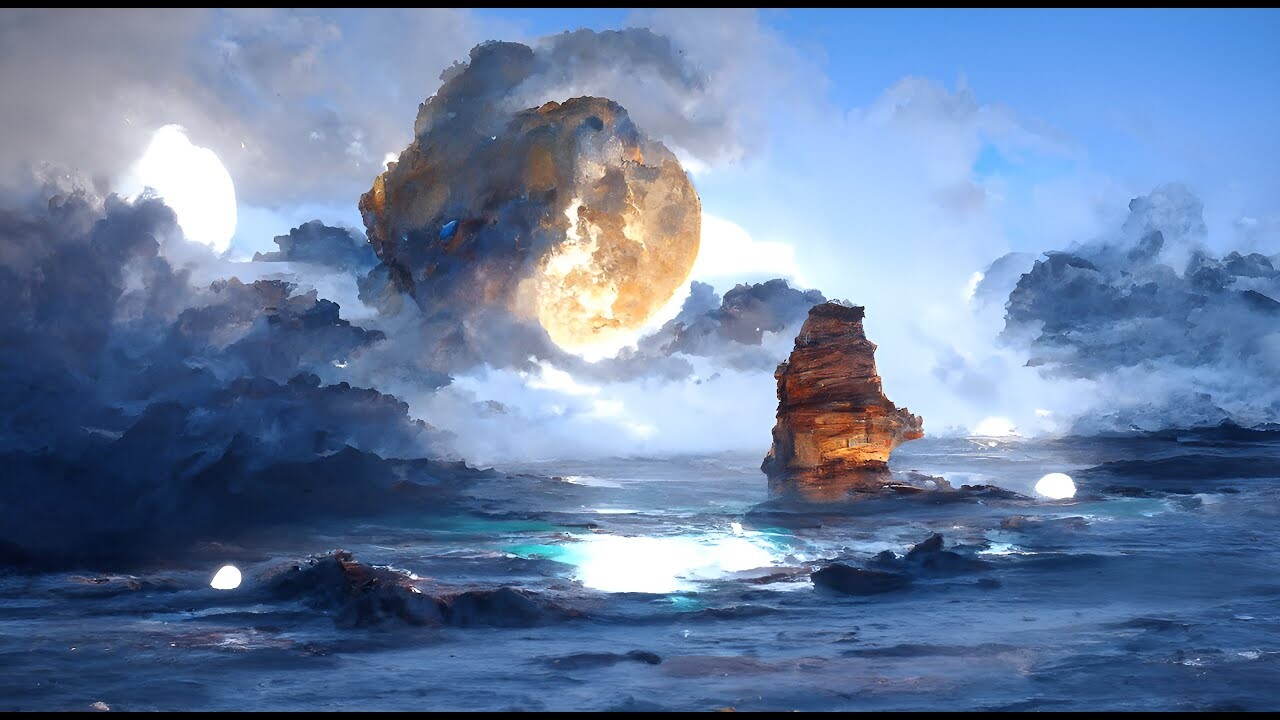 ArtStation - The moon is so beautiful tonight- waking dream picturesque ...
