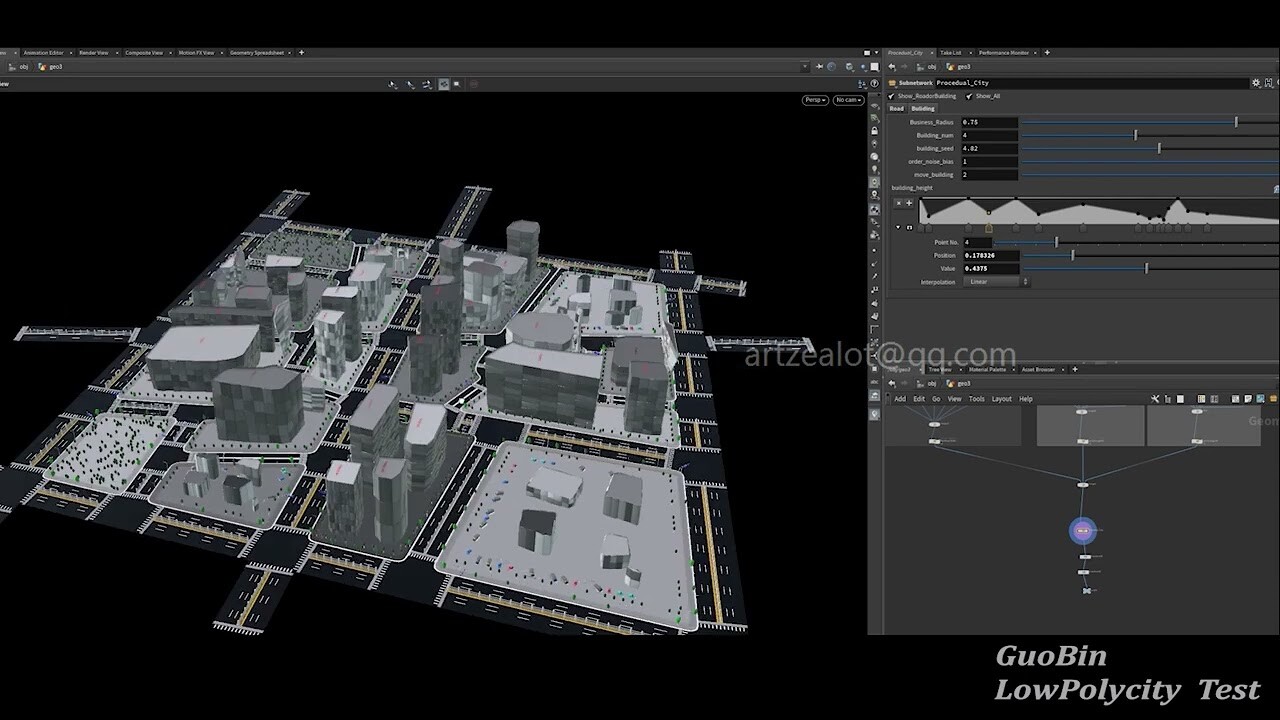 ArtStation - Houdini Road LowPolycity Test