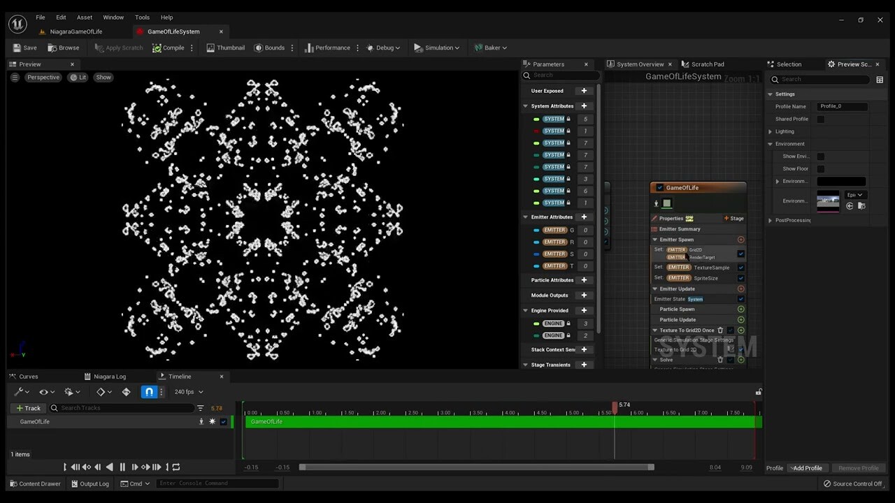ArtStation - Game of life implementation in Unreal Engine 5 Niagara(GPU Simulation Stage)
