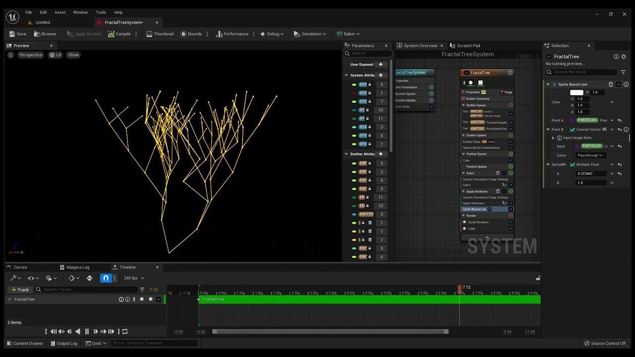 ArtStation - Fractal tree generation in Unreal Engine 5 Niagara(GPU Simulation Stage)