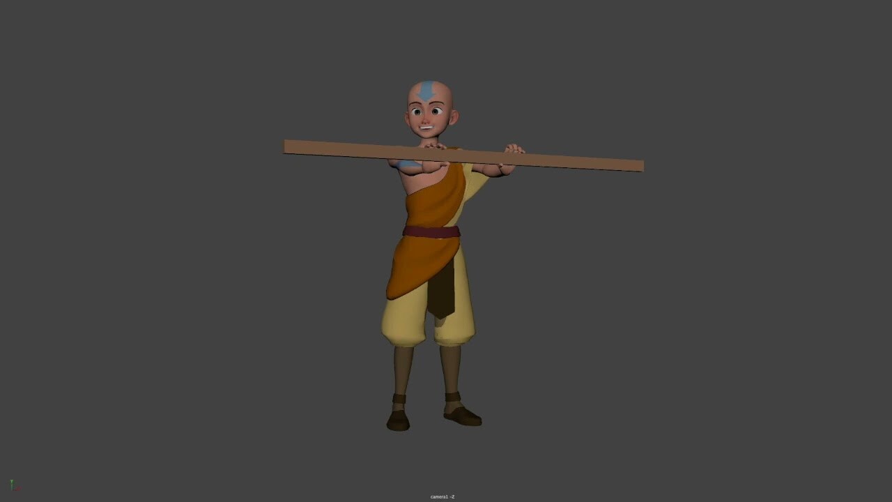 ArtStation - Aang Twirling Staff Animation Playblast