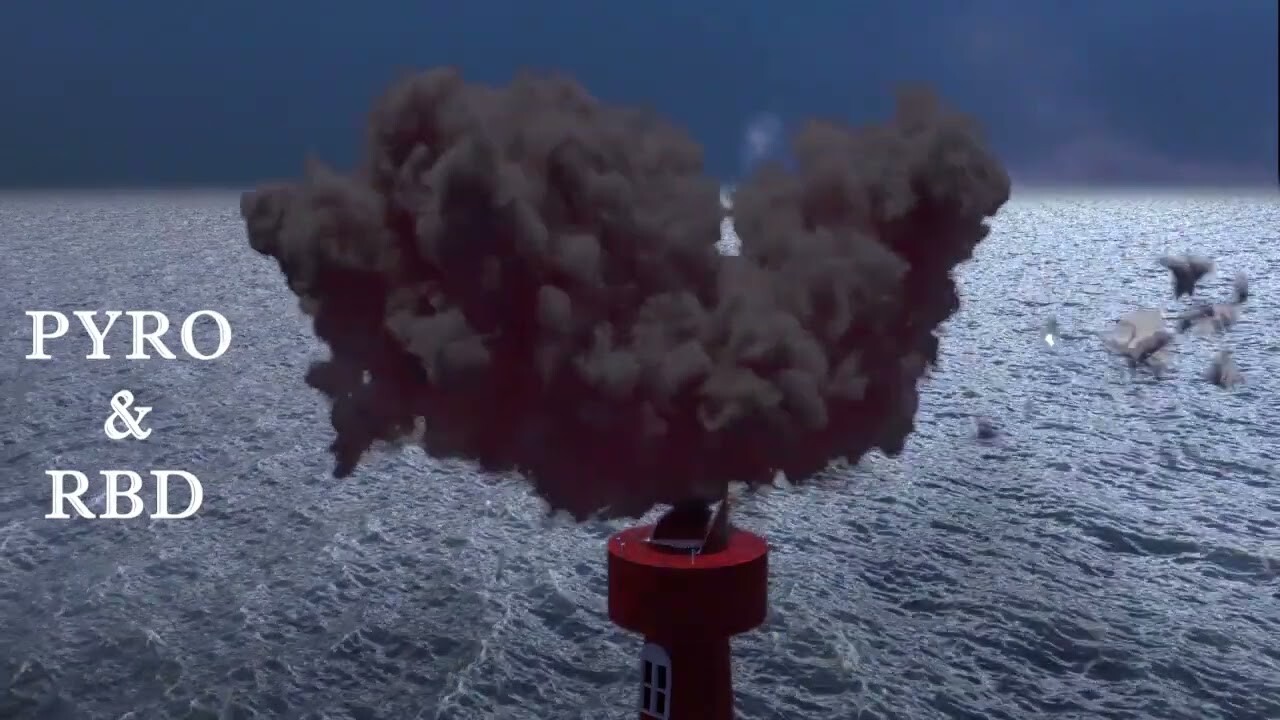 ArtStation - RBD WITH PYRO EFFECTS IN HOUDINI