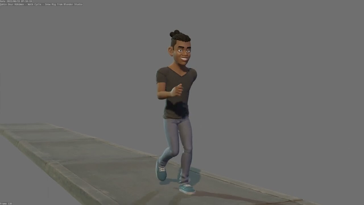 ArtStation - Blender Rig - Snow - Walk Cycle Animation