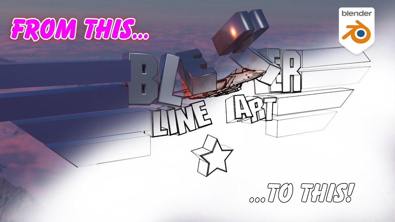 ArtStation - Fighter Jet animation using Blender 3.2 Line Art modifier