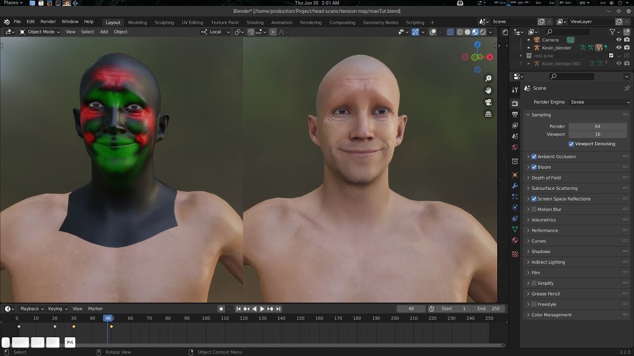 ArtStation - Procedural Tension Map for Character Wrinkle Animation ...