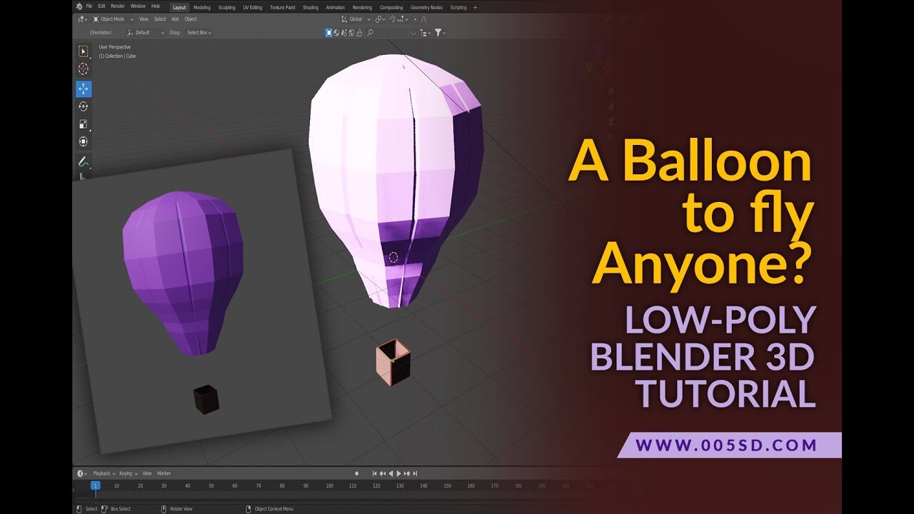 ArtStation - A #BLENDER3D lowpoly BALLOON model tutorial