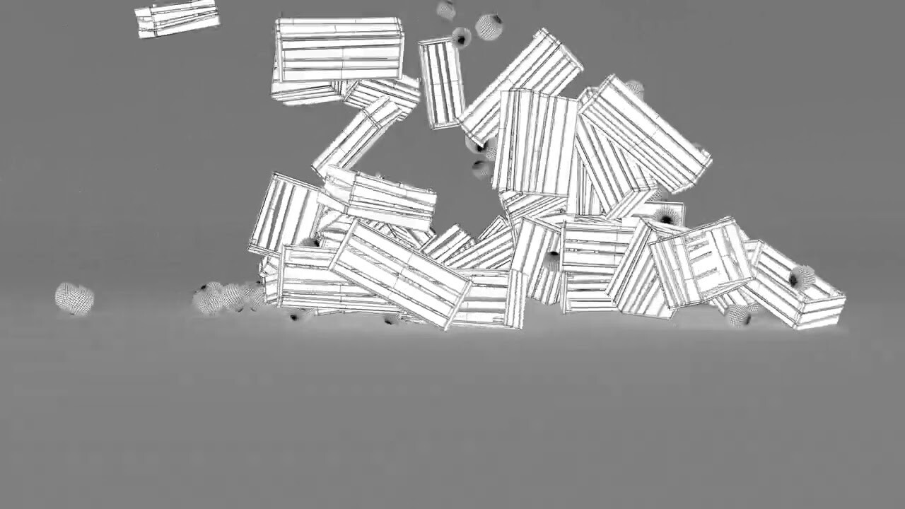 ArtStation - Falling crates made with Houdini