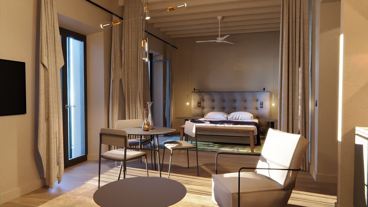 ArtStation - Small Hotel Interior animation