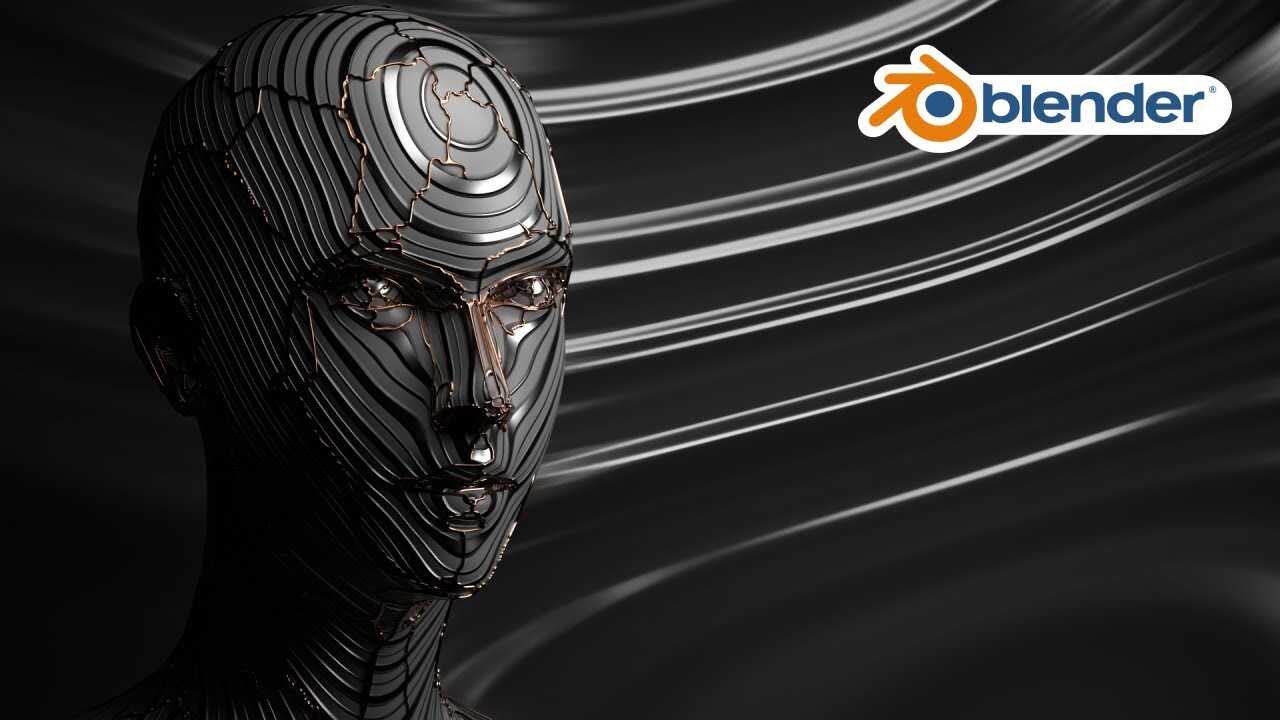 ArtStation - BLENDER SCIFI 3D AI ROBOT FACE TEXTURING IN BLENDER