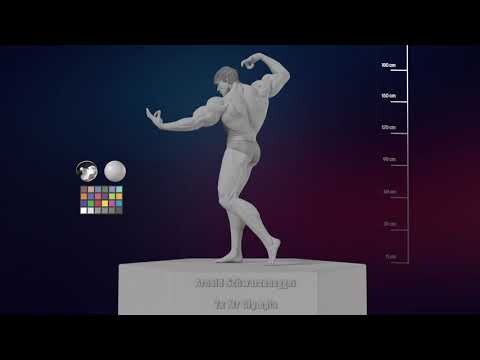 ArtStation - Arnold Schwarzenegger clay render & wireframe