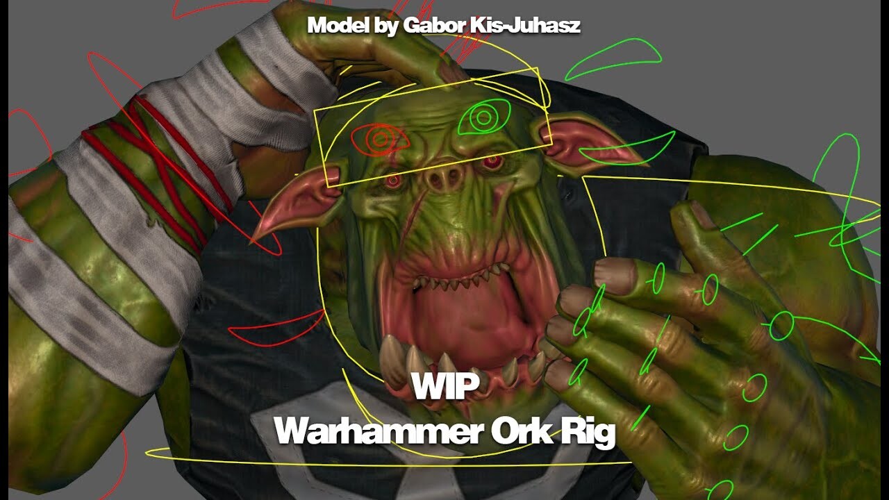 ArtStation - Warhammer 40K Ork - Rig WIP