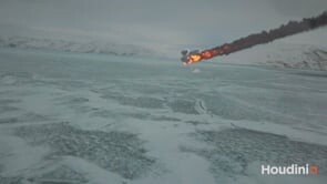 ArtStation - Houdini Spaceship crash simulation