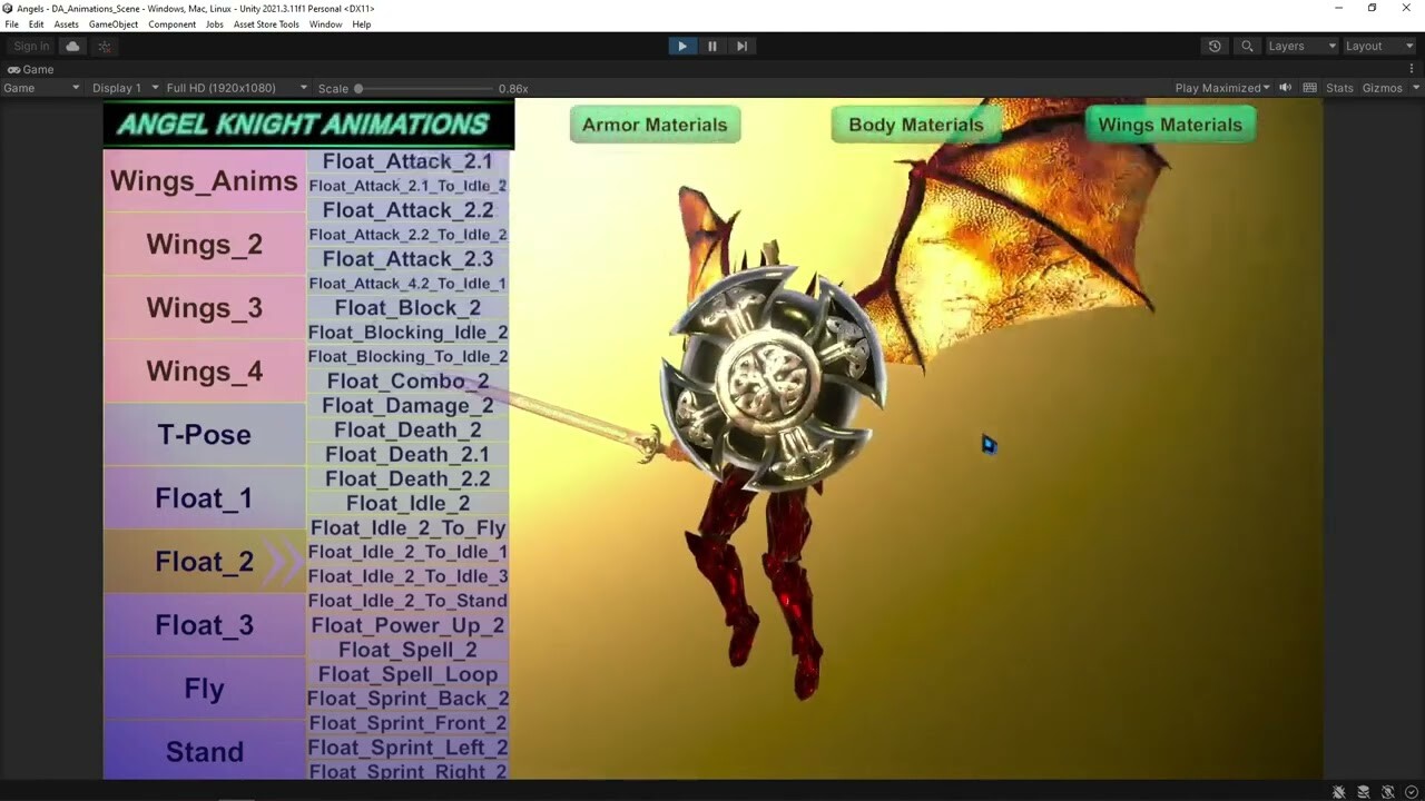 ArtStation - Animated Low Poly Angel Knight + Material Variations (TO ...