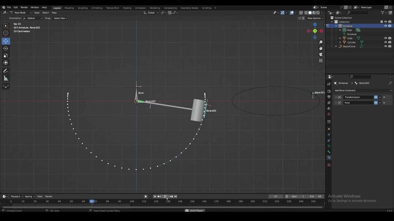 ArtStation - Pendulum animation using curve without key frame- blender