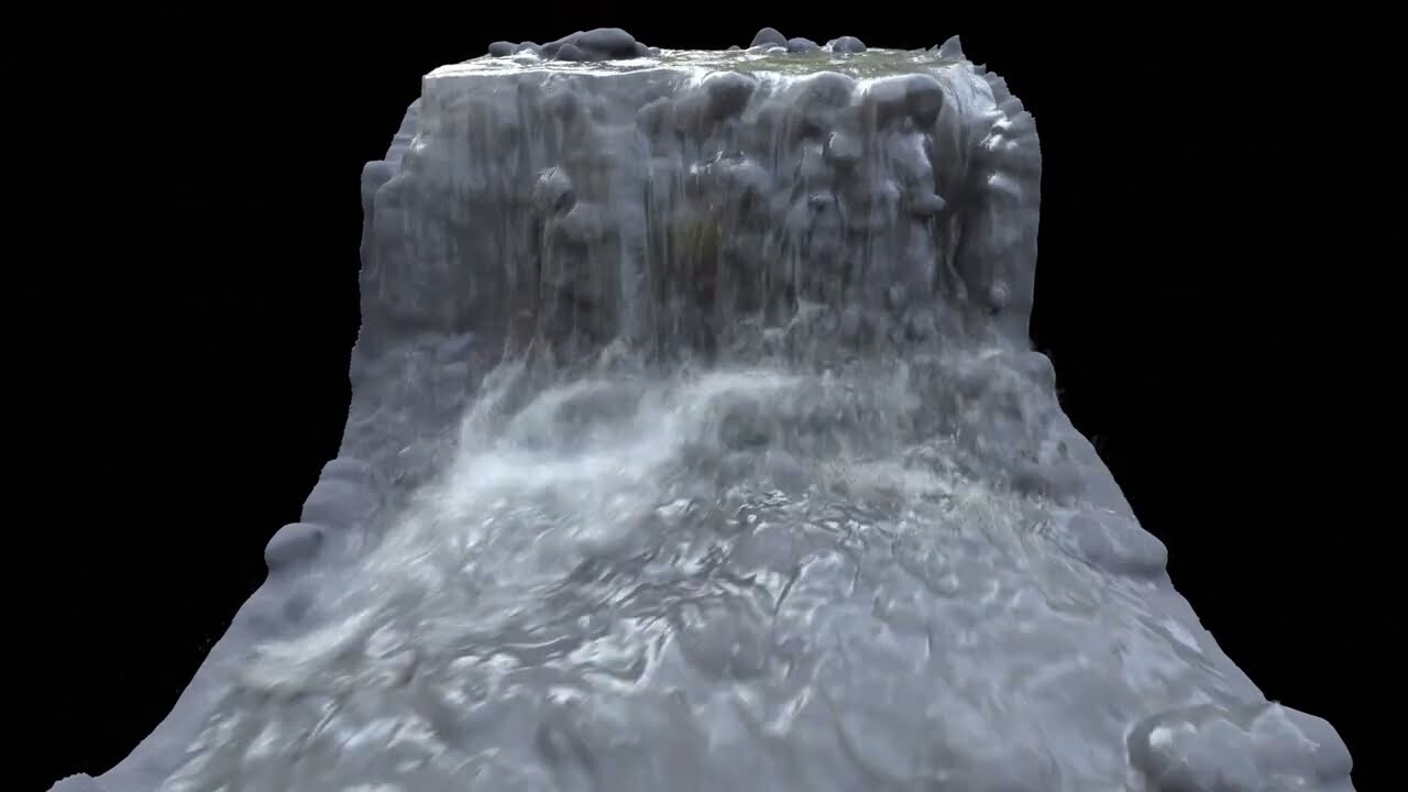 ArtStation - Final waterfall render with whitewater and vdb simulation.