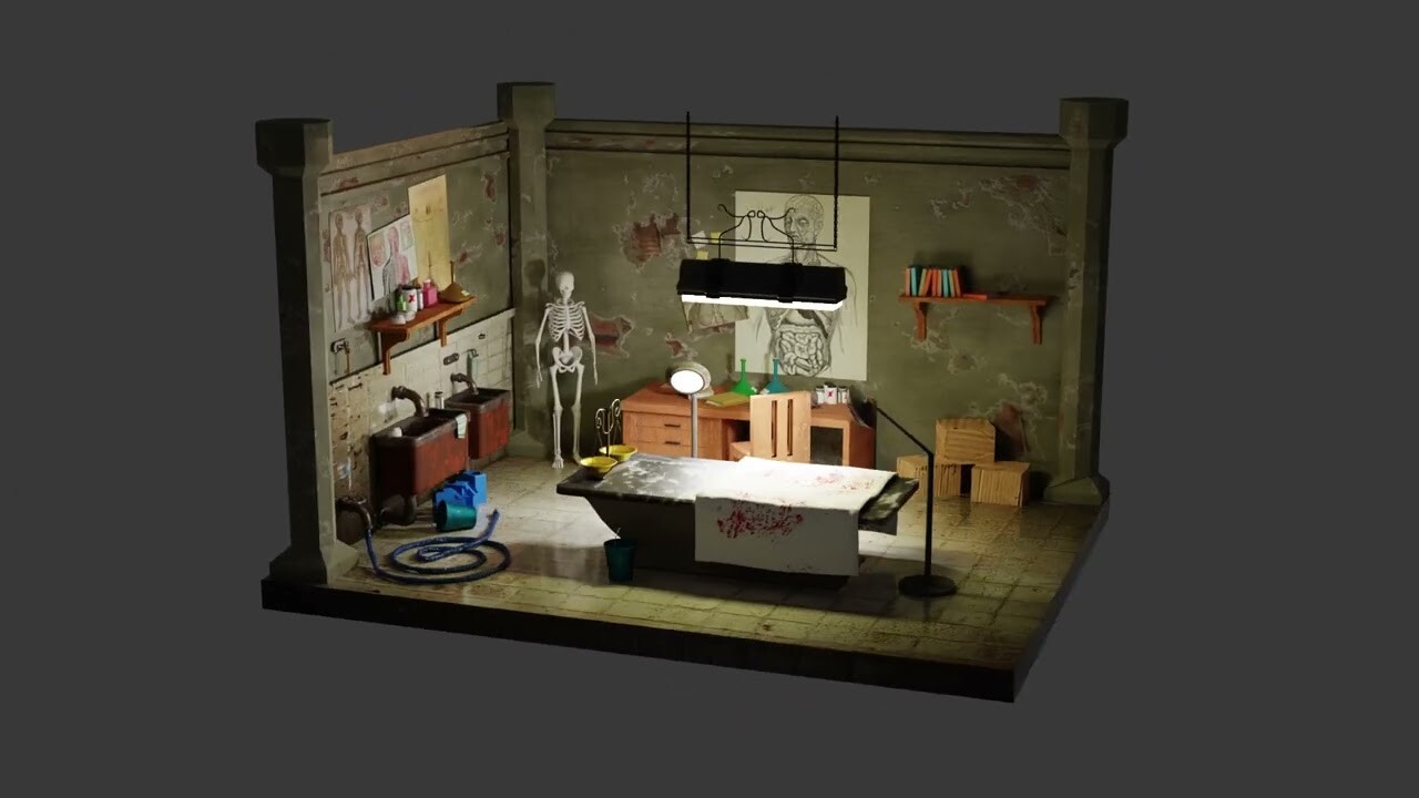 ArtStation - Isometric postmortem Blender 3D scene - inspired from Classic Game Black Mirror