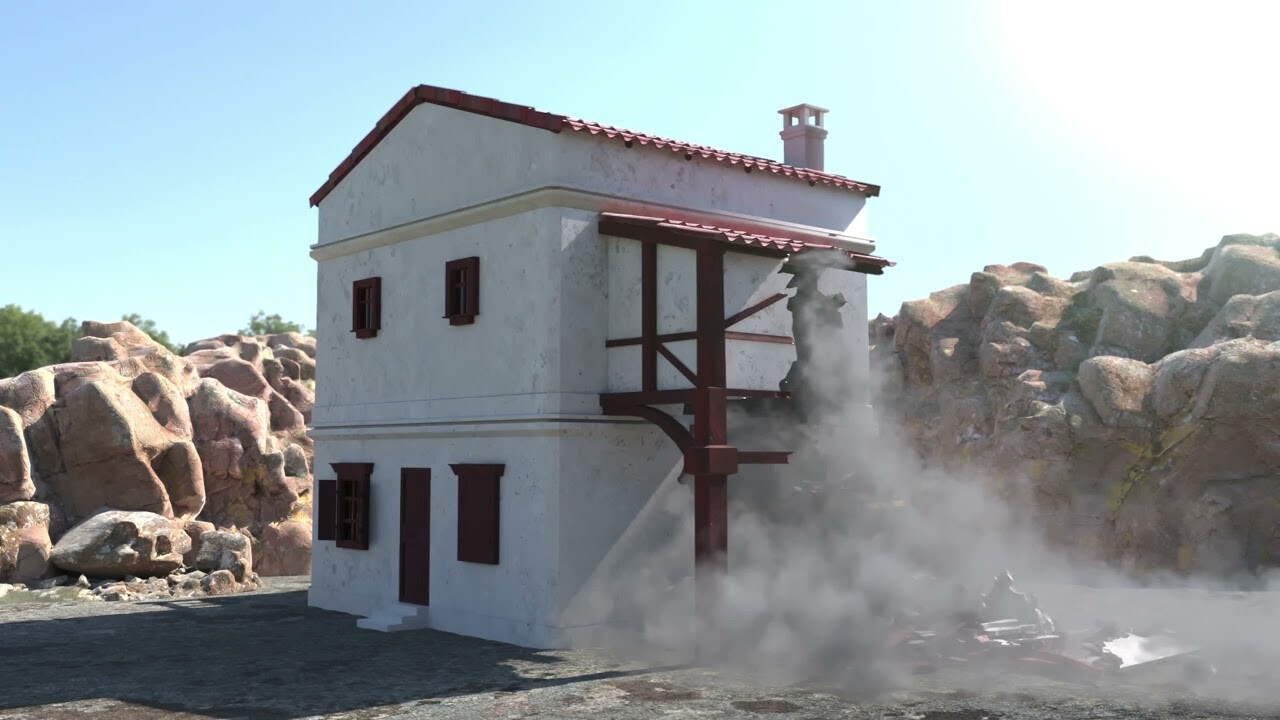 ArtStation - Houdini RBD/Pyro Sim