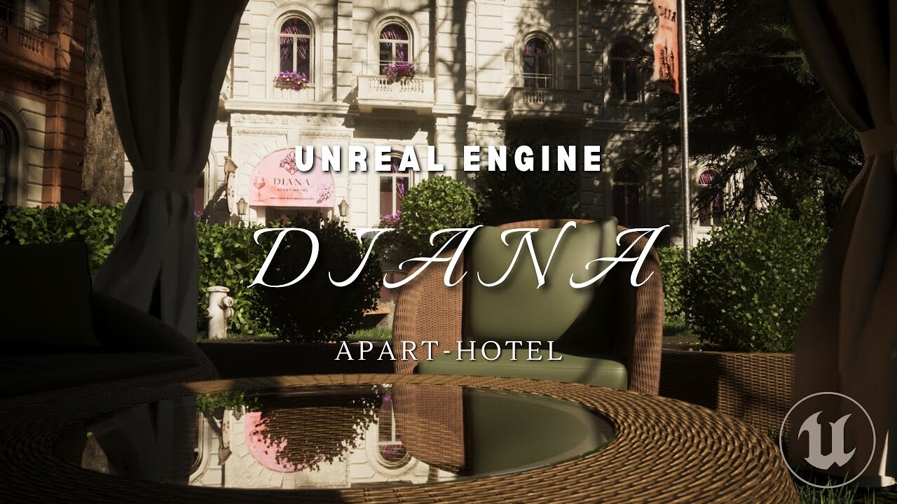 ArtStation - UE 5.1 Apart-Hotel Outdoor Settings 3D Environment - Movie Render Queue