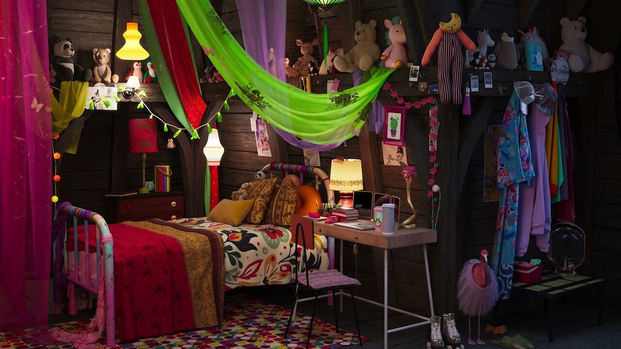 ArtStation - [Wednesday] Enid's room