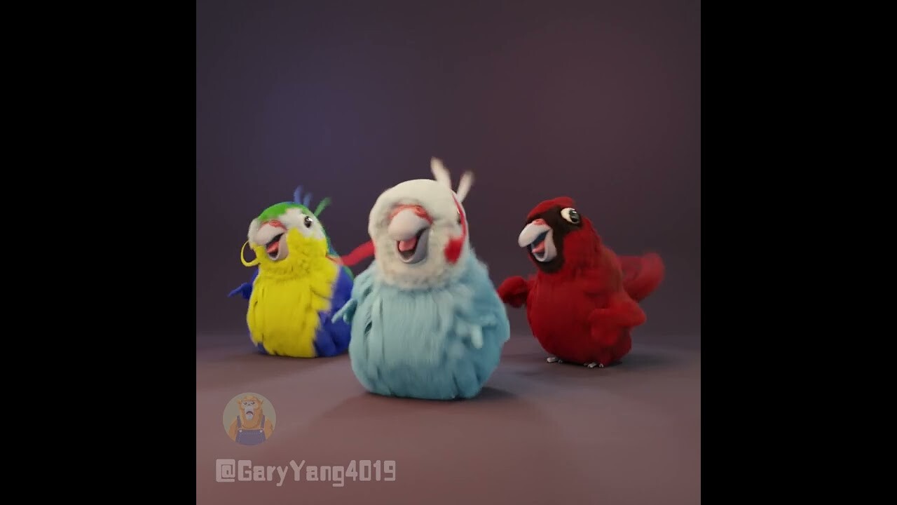 ArtStation - Three dancing bird - Blender Animation