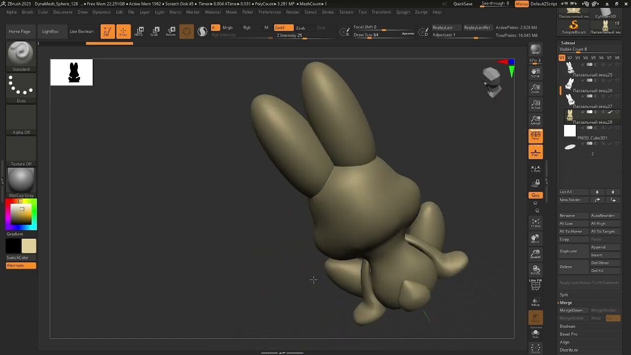 ArtStation - easter bunny. Zbrush. Silicone mold