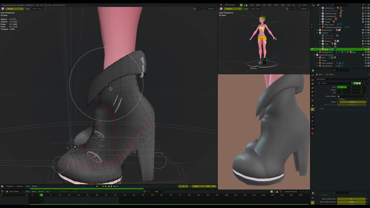 ArtStation - Blender Boots, Part 2, Front and Top of Boot