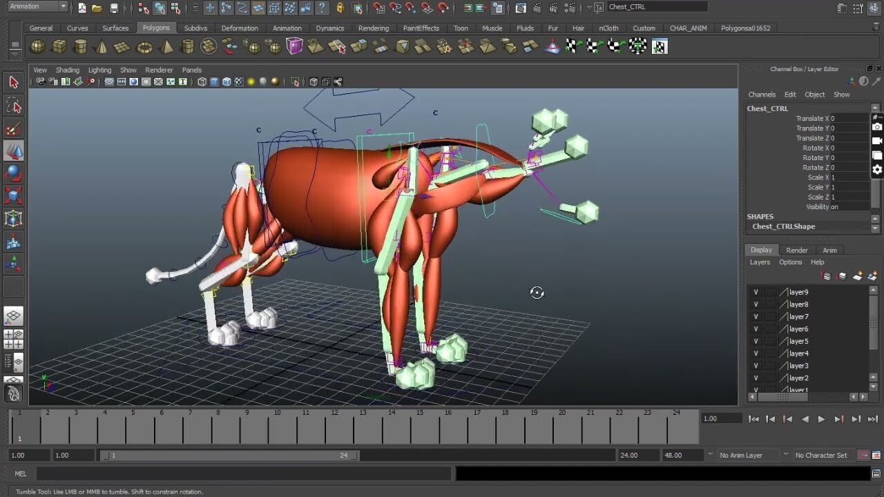 ArtStation - Maya Lion Muscle Rig..3D Animation..#Rigging,#3d ,#3D ...