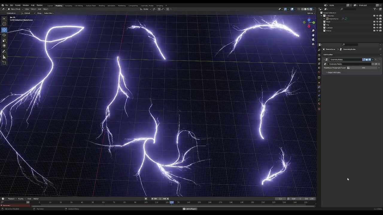 ArtStation - Blender - Looping Procedural Static Electricity Tool