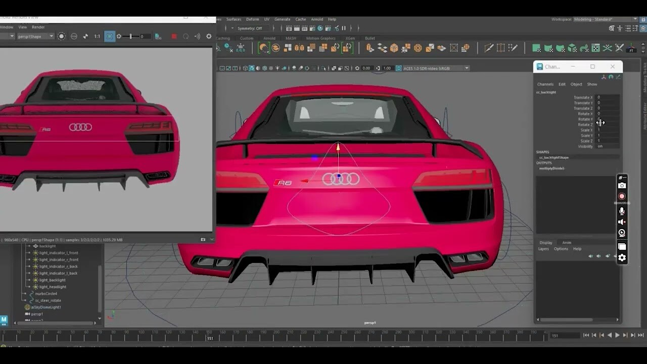 ArtStation - Car rigging done in Autodesk Maya